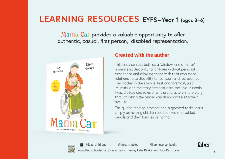 Free Mama Car lesson plan | With author Lucy Catchpole | Disability ...