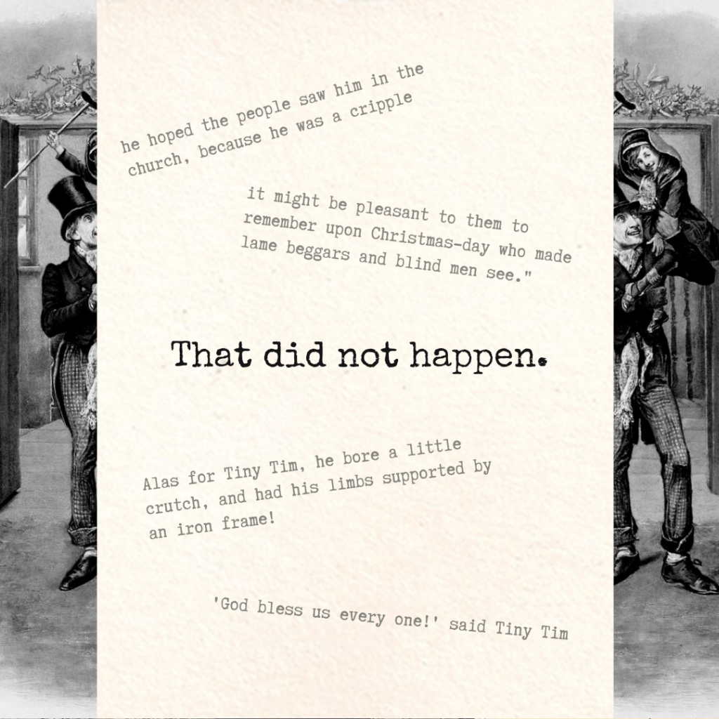 On Tiny Tim, disability and A Christmas Carol – The Catchpoles